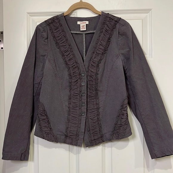 Sundance | Jackets & Coats | Sundance Gray Ruffle Jacket | Poshmark